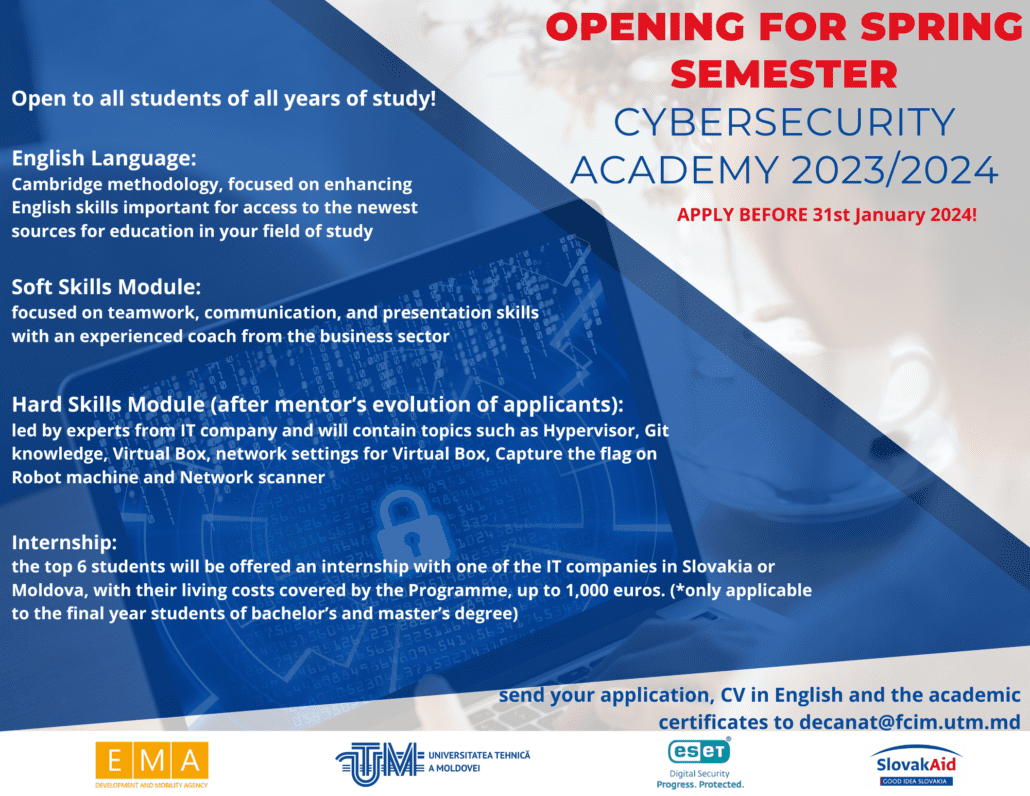NEW OPENING FOR SPRING SEMESTER 2024. CYBER SECURITY ACADEMY 2023/2024